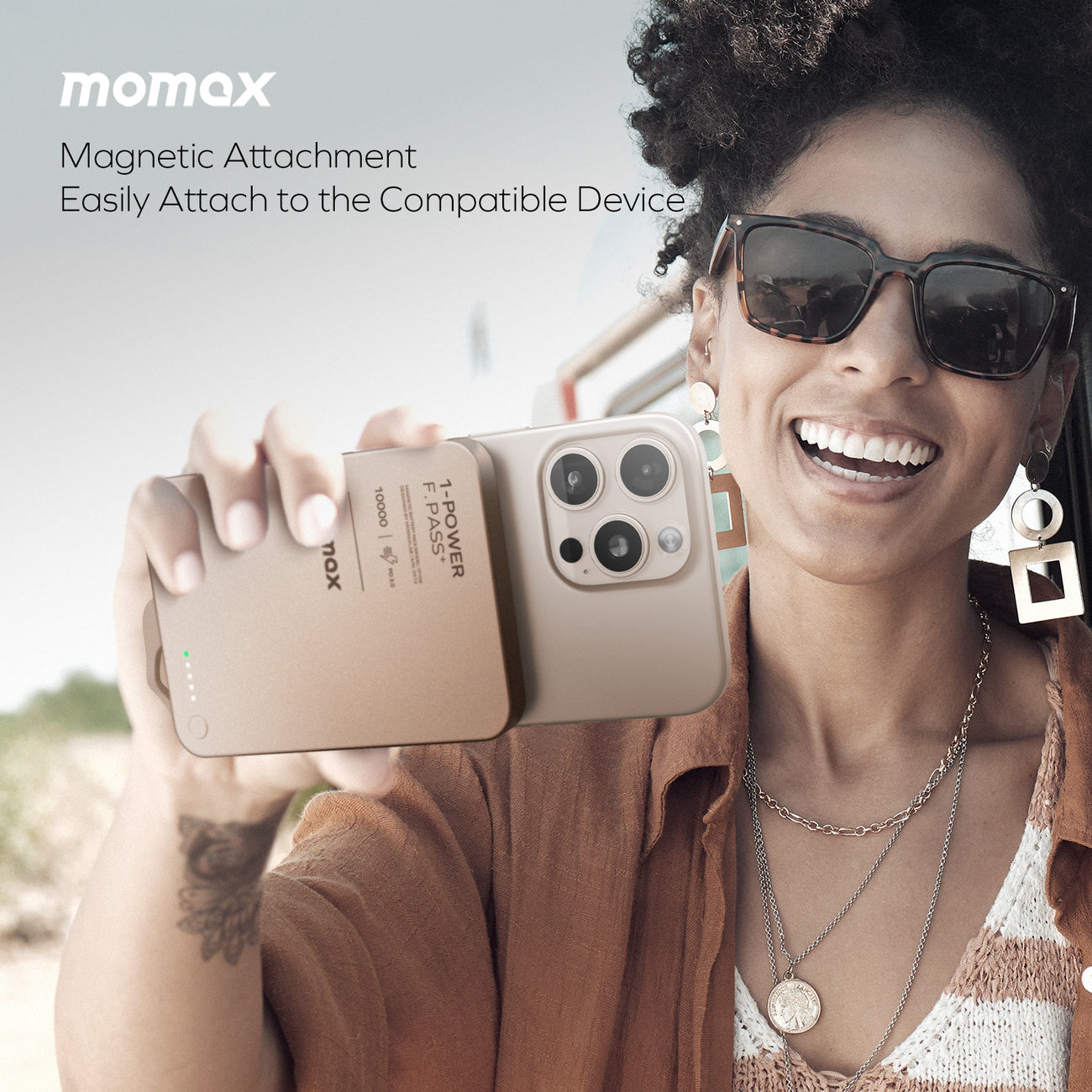 1-Power F.Pass⁺ Magnetic Battery Pack With Built-In Cable 10000mAh