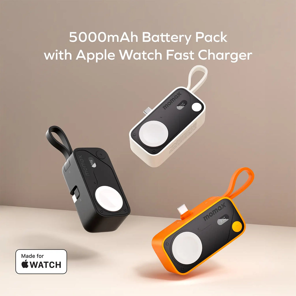 1-Power X Pro Mini⁺ 5000mAh 內置USB-C 可摺疊充電插頭及 USB-C 線移動電源配備 Apple Watch
