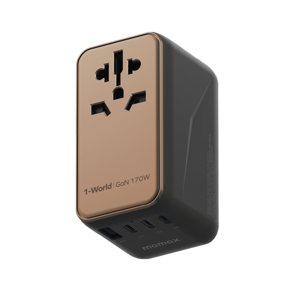 1-World 170W GaN four-port travel charging socket