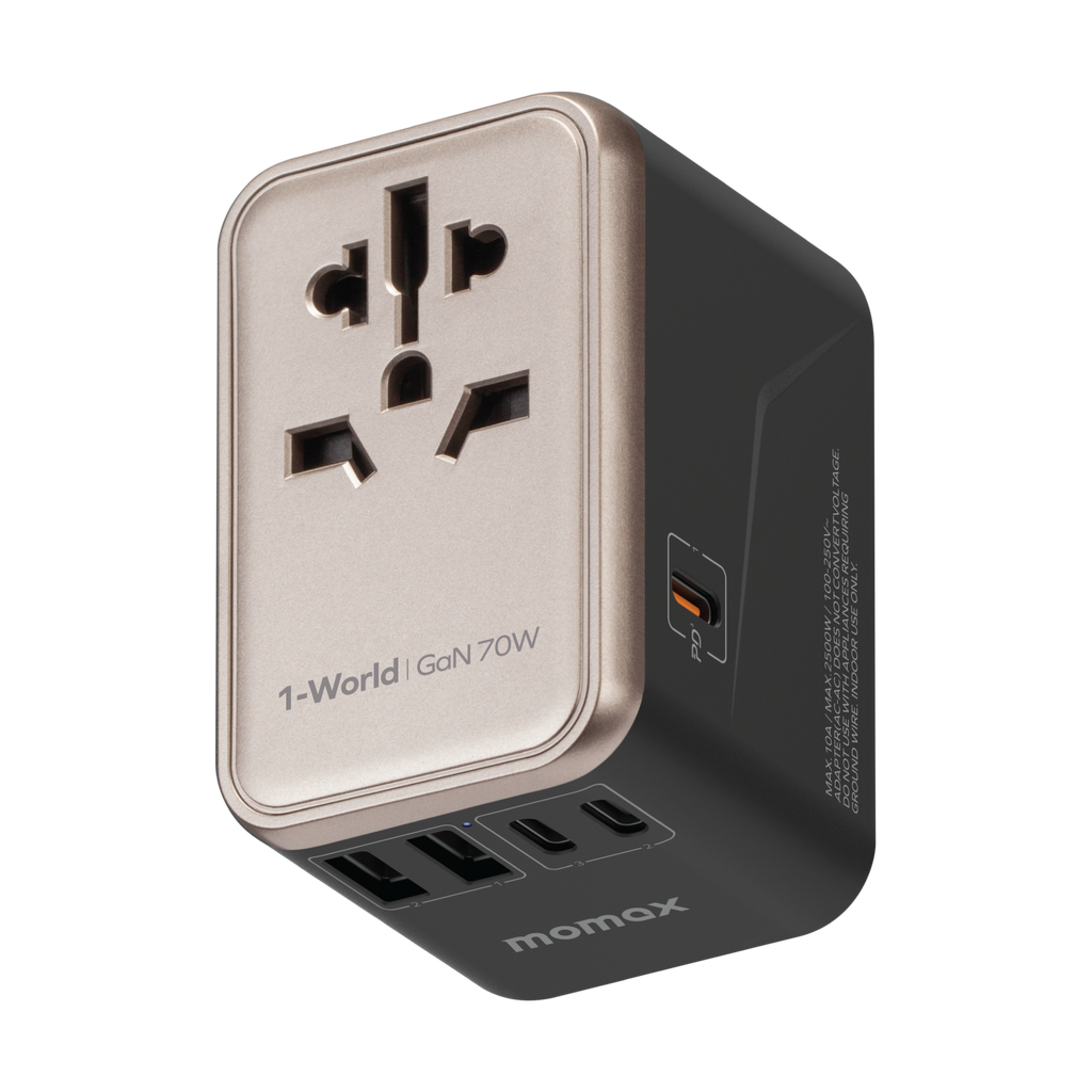 1-World 70W GaN Convenient Travel Socket UA8A | MOMAX Official Website