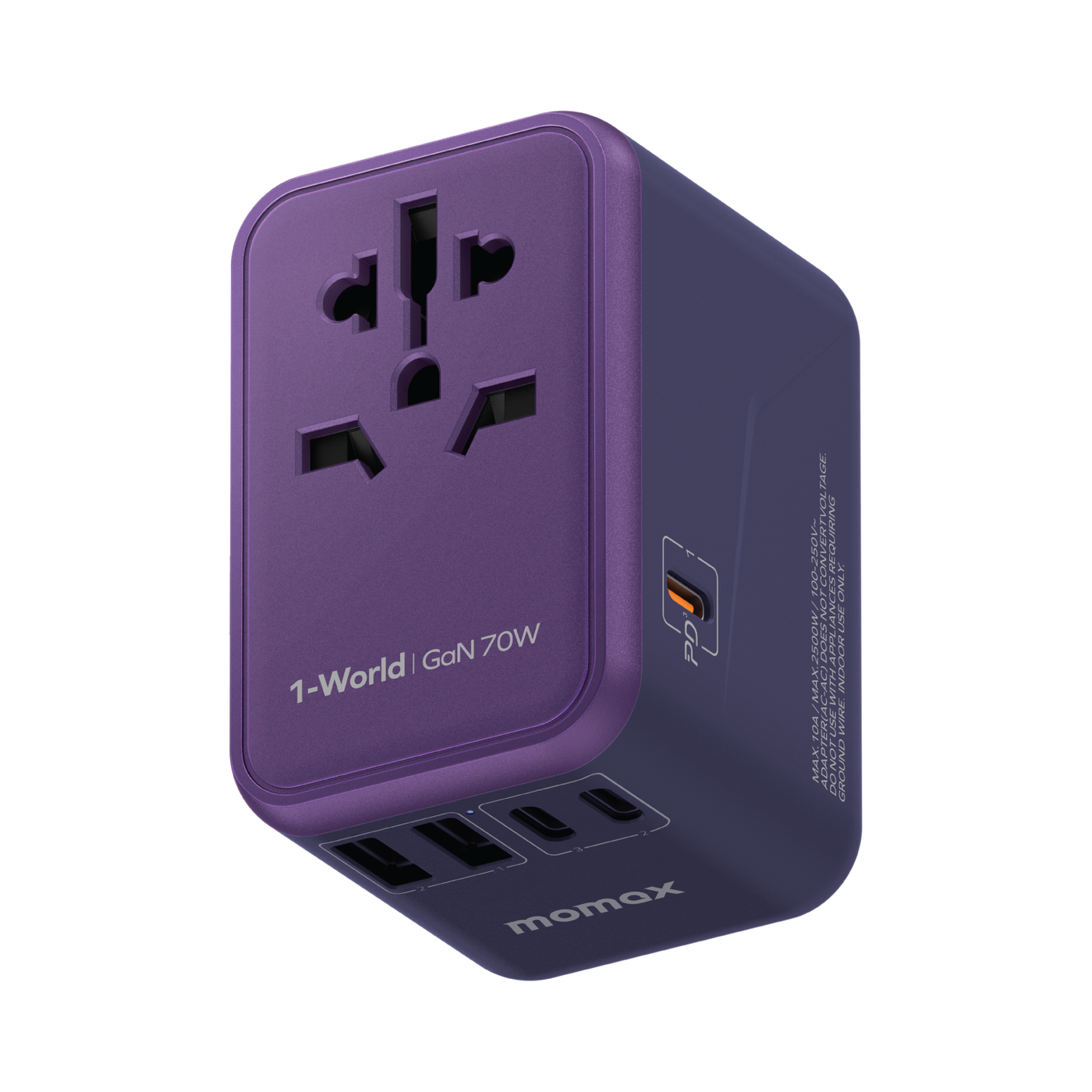 1-World 70W GaN Convenient Travel Socket UA8A | MOMAX Official Website