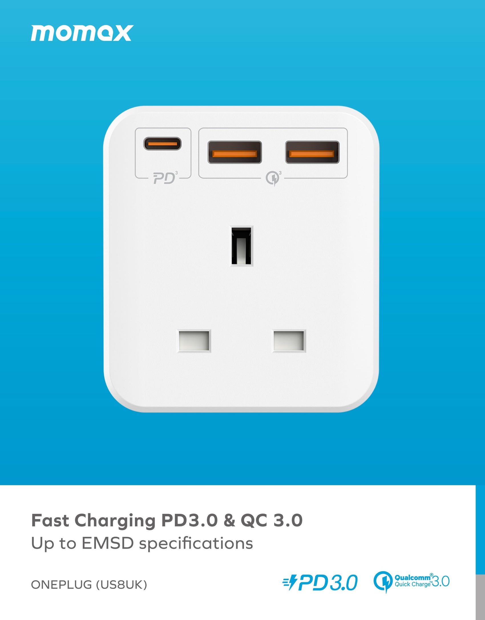 ONEPLUG PD20W 2A1C 3位萬能插蘇 | MOMAX 官方網上商店